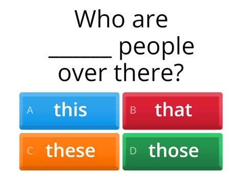 Revision Demonstratives Quiz