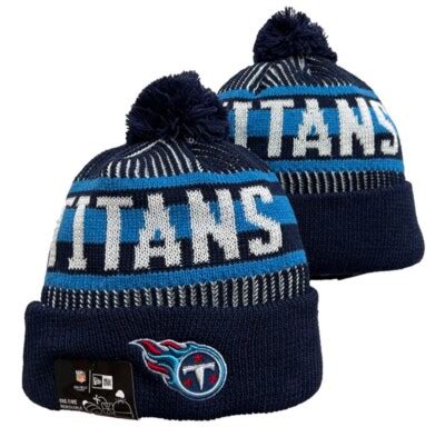 Tennessee Titans New Era Knit Cuff Pom Beanie Hat Nwt Nfl Team On Field