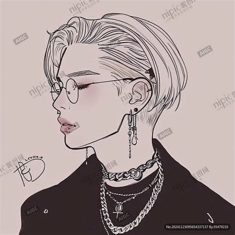 Ai创作图男生头像插画 手绘女头 酷女孩插画 酷潮男孩头像 Ins风人物 网红潮流插画 卡通酷潮大叔头像 手绘插画头像 手绘男生头像插画 短发女孩手绘头像 手绘男头像 大理石莉薇娅头像 Ins