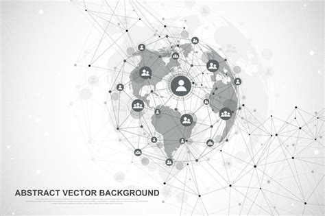 Premium Vector Global Structure Networking And Data Connection Concept Social Network