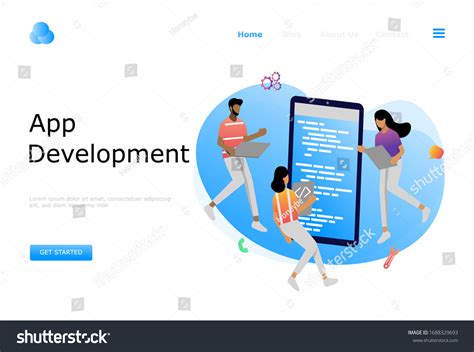 App Development Vector Illustration Concept Suitable Stock Vector