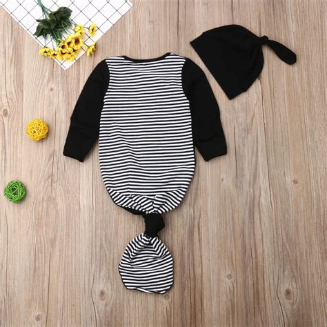 Одеяло для новорожденных девочек и мальчиков спальный мешок Полосатое Хлопковое одеяло шапки