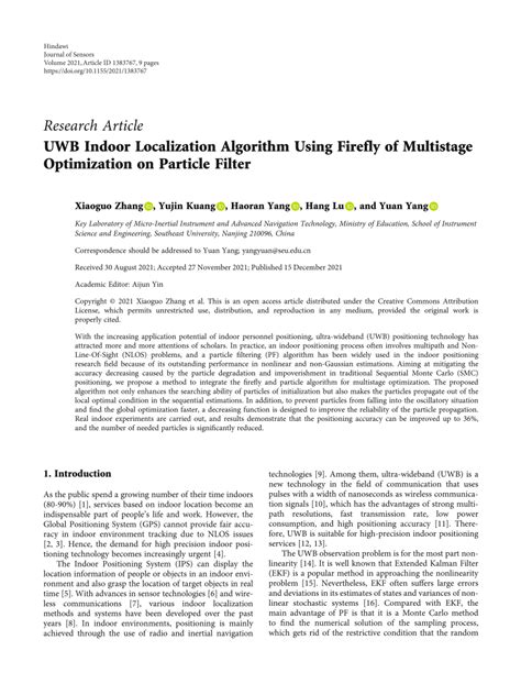 pdf uwb indoor localization algorithm using firefly of multistage