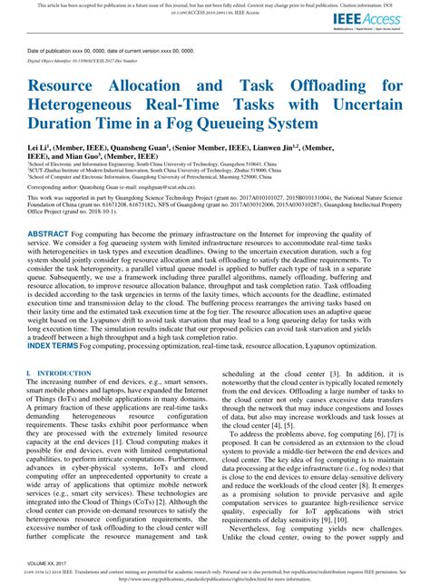 Pdf Resource Allocation And Task Offloading For Heterogeneous Real