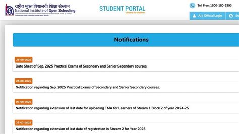 Nios Class 10 12 Practical Exam 2025 Date Sheet Out Exams From September 12