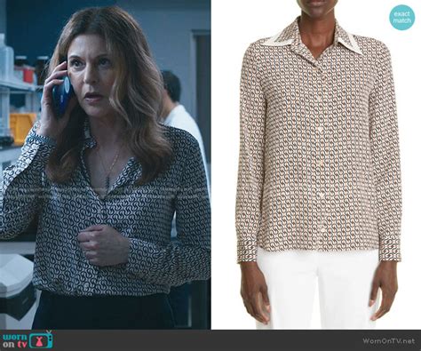 Wornontv Kits Print Blouse On The Resident Jane Leeves Clothes