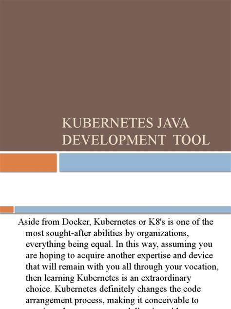 Kubernetes Java Development Tool Pdf