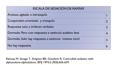 Escala De Ramsay Evaluación Del Nivel Sedación