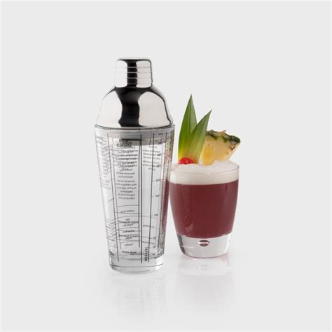 Recipe Glass Cocktail Shaker Stainless Steel