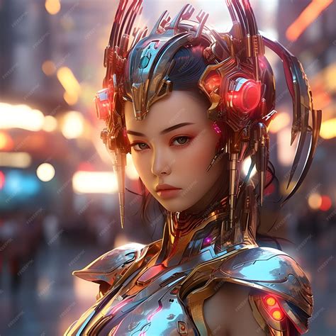 Premium Ai Image 3d Render Of Mecha Robot Anime Girl