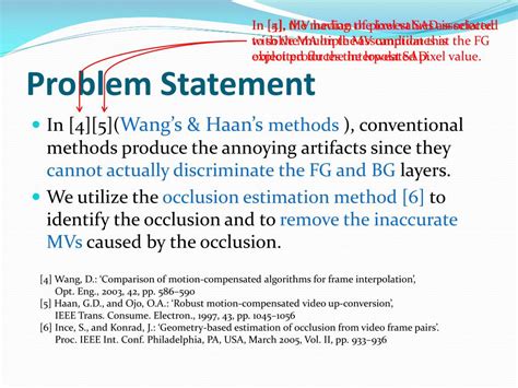 Ppt Enhanced Motion Compensated Frame Interpolation Using Object