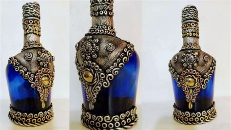 Glass Bottle Decoration Ideas Glass Bottle Art Easy Crafts Ideas