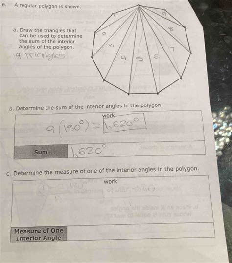 Solved A Regular Polygon Is Shown A Draw The Triangles That Can Be Used To Determine The