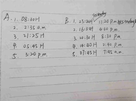 Solved Fill In The Table By Converting From 12 Hour Clock To 24 Hour Clock And Vice Versa B