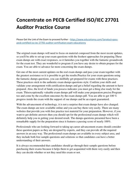 PPT Concentrate On PECB Certified ISO IEC 27701 Auditor Practice Course PowerPoint