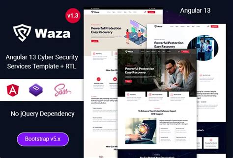 Waza Cyber Security Services Company Angular 13 Template Envytheme