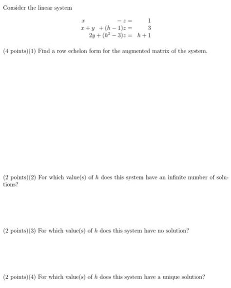 solved consider the linear system