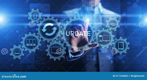 Update System Upgrade Software Version Technology Concept On Virtual Screen Stock Illustration