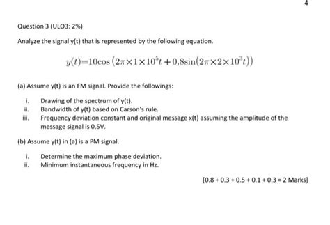 Solved Analyze The Signal Y T That Is Represented By The Chegg