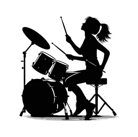 Drummer Silhouette Vector Illustration Premium AI Generated Vector