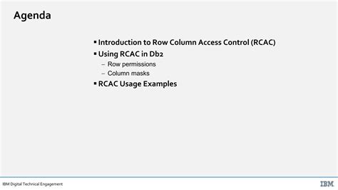 Ibm Db2 Row And Access Control And Masking Enforcing Governance Where