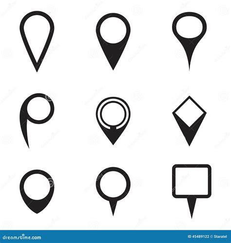 Set Of Map Pointer Icons Stock Vector Illustration Of Circle