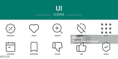 할인 하트 확대 위치 끄기 앱 캘린더 보고서 프레젠테이션 다이어그램 웹 디자인 모바일 앱에 대한 책갈피 벡터 아이콘과 같은 10