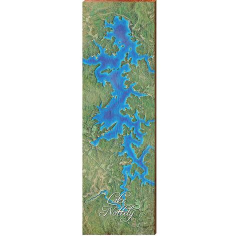 Lake Nottely Georgia Satellite Styled Map Wall Art Mill Wood Art