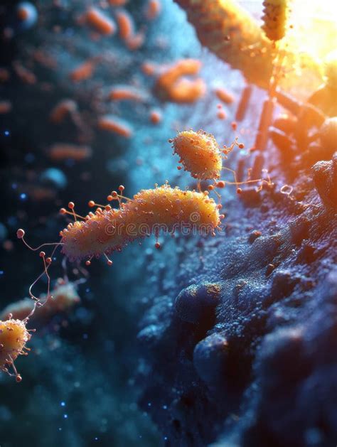 Close Up View Of Molecular Interactions Revealing Diverse Microbial Life In Aquatic Environment