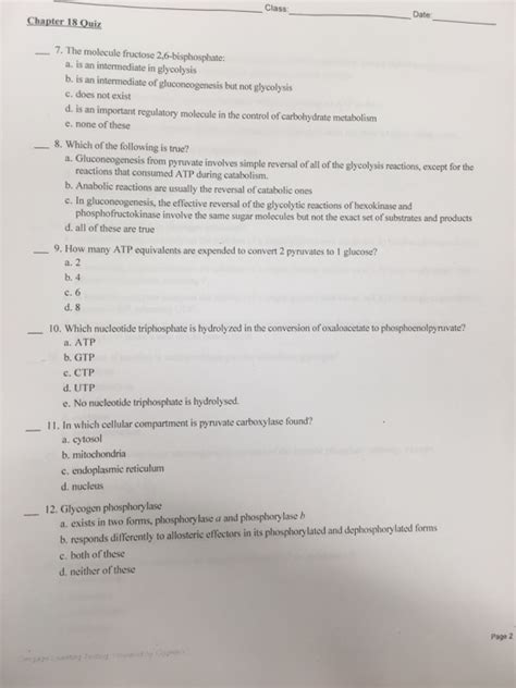 Solved Class Date Indicate The Answer Choice That Best