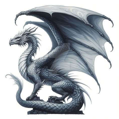 Silver Dragon Winged Dnd Creature Adoptable Art 6 By Aicraftadoptables