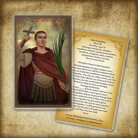 St Expeditus Holy Card Saint Prayer Card Etsy