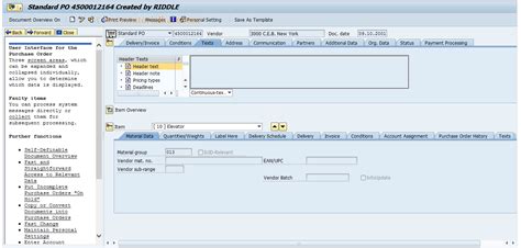 MEX3 SAP Tcode Display Purchasing Document