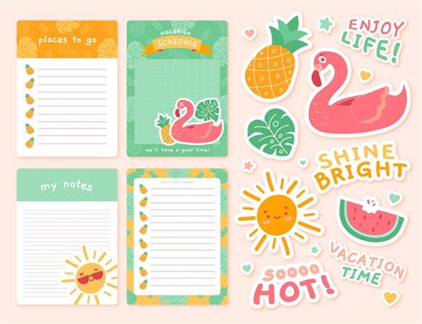 5 페이지 다이어리 스티커 이미지 Freepik에서 무료 다운로드