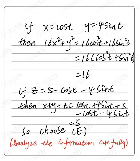Solved Parametric Equations For The Curve Of Intersection Of The Cylinder 16x 2 Y 2 16 And The