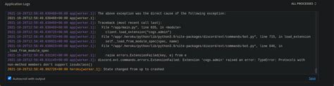 Python Enhanced Dpy Discord Runs Fine Locally But Errors In Heroku Stack Overflow