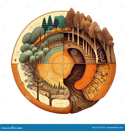Abstract Infographic Illustration Of Tree Age Rings Stock Illustration Illustration Of Rough