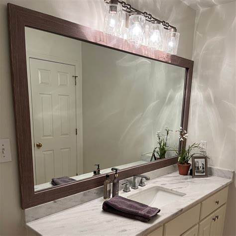 Upton Driftwood Finish Mirror Frame Kit Self Adhesive Stick On