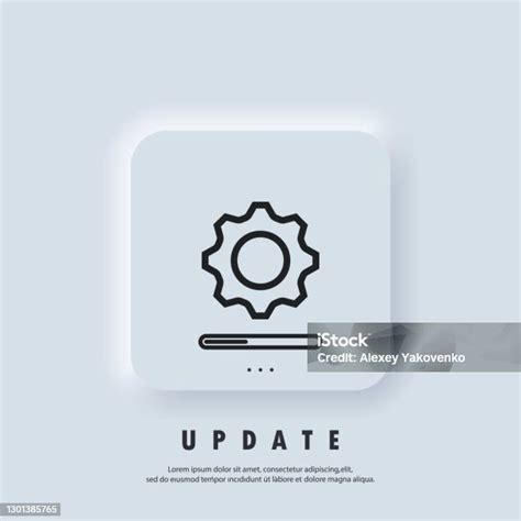 시스템 아이콘을 업데이트합니다 업그레이드 응용 프로그램 진행 률 아이콘의 개념입니다 로딩 및 기어 아이콘 진행률 표시줄 아이콘입니다 시스템 소프트웨어 업데이트 벡터