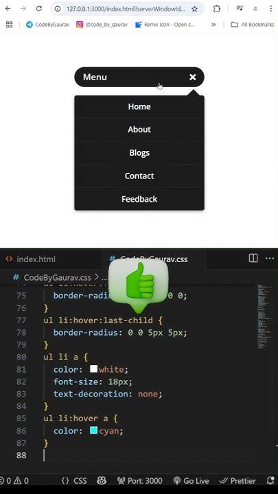 🍔 Animated Menu Button With Smooth List Reveal Html Css Js