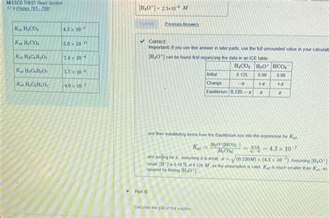 Solved Need Help With Part B And D Finding The PH From Chegg Com