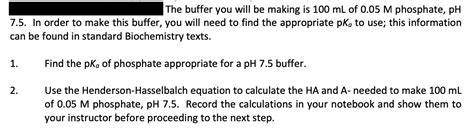Solved The Buffer You Will Be Making Is ML Of M Chegg Com
