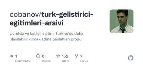 GitHub Cobanov Turk Gelistirici Egitimleri Arsivi Ucretsiz Ve