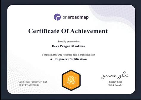 deva pragna mankena on linkedin oneroadmap aiengineer java certification professionalgrowth…