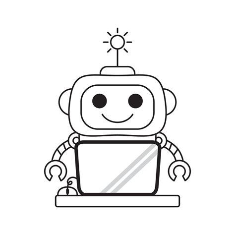 Robots Outline Vector Icon Thin Line Black Robots Icon Flat Vector