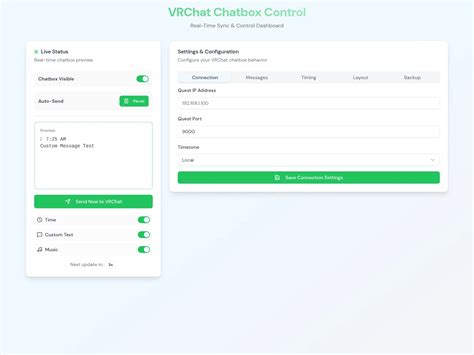 Vrchat Real Time Chatbox Sync And Control Dashboard Built With Blink