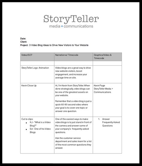 Script Format Template