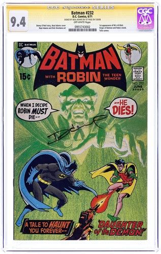 Batman 232 Cgc 9 4 Ss Adams 1971 0955743002 Ist App Ras Al Ghul Ebay
