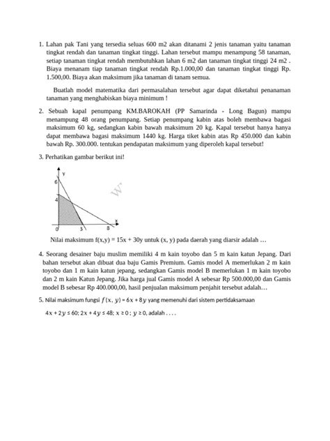 Soal Program Linear Pdf