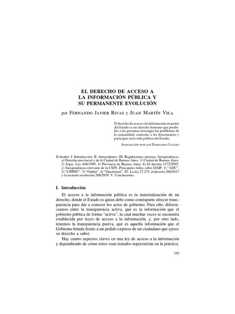 Evolución Del Acceso A Información Pública Pdf Leyes De Libertad De